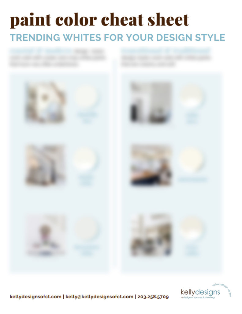 Get Your Free Paint Color Cheat Sheet for Trending Whites - kellydesigns